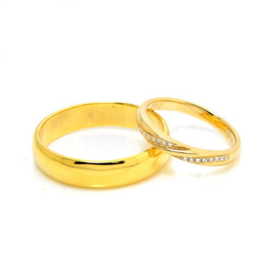 RW-1027 - 18K Yellow Gold Polished Round Wedding Ring, DW-40RW140L ...